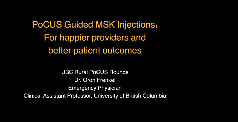 Nov 17, 2023: Ultrasound Guided MSK Injections | UBC CPD